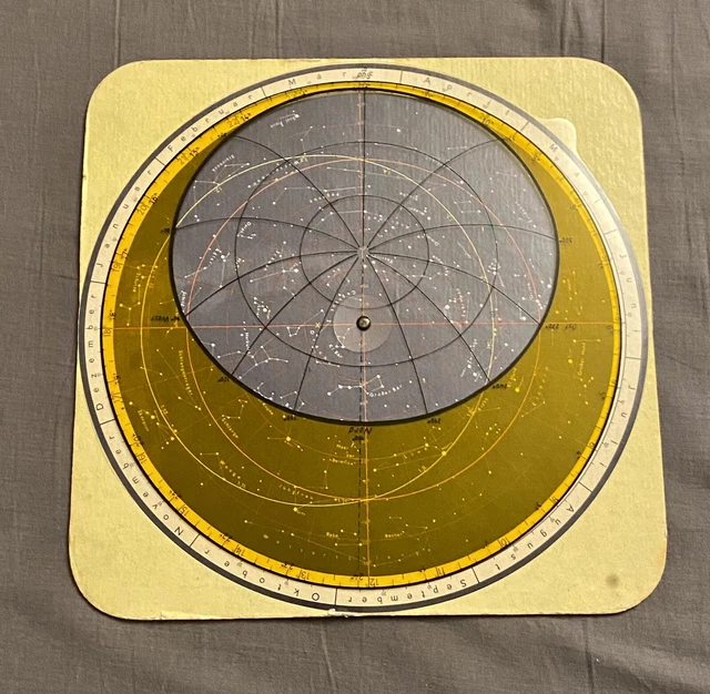 ORIGINAL GDR ROTATING star map sky map star map school astronomy old £ ...