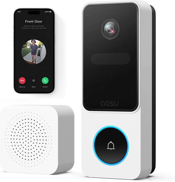 VIDEOCITOFONO WIFI 2K Video Campanello Senza Fili Da Esterno, 170 ...