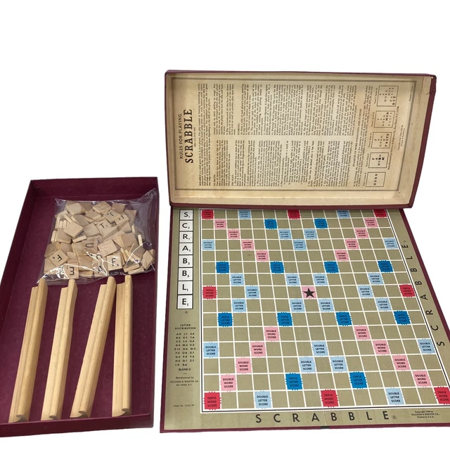 VINTAGE SCRABBLE GAME By Selchow & Righter Complete In Original Box ...