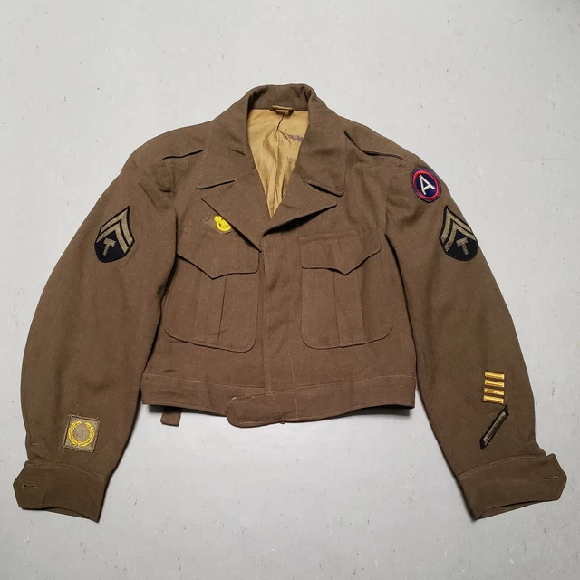 WW2 US PATTON 3rd Army EISENHOWER IKE Jacket Honorable Discharge MUC ...