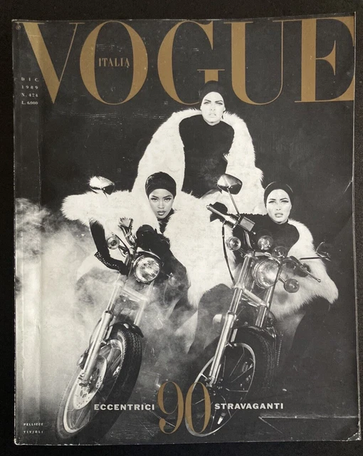 VOGUE ITALIA DECEMBER 1989 Turlington Herb Ritts Patitz Evangelista ...