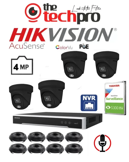 HIKVISION 4MP IP CCTV System Camera DS-2CD2347G2-LU 4-8-16 CH DS-760NI NVR KIT £499.99 - PicClick UK