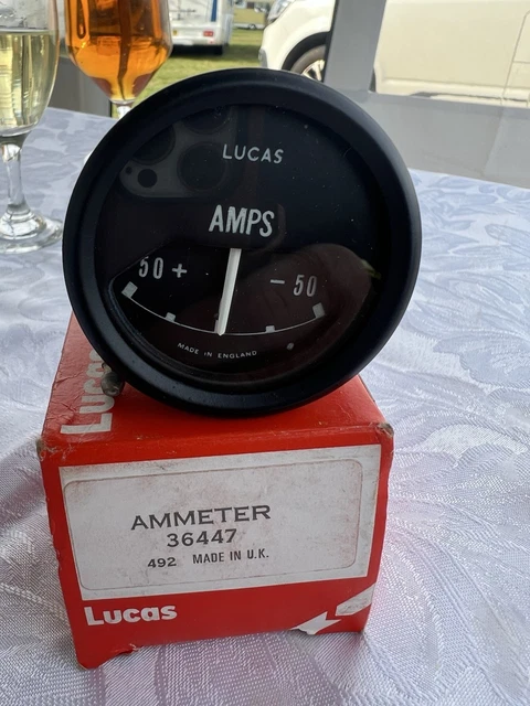 LUCAS AMP METER 50-0-50 Jaguar , Triumph Etc Ideal Alternator Con New ...