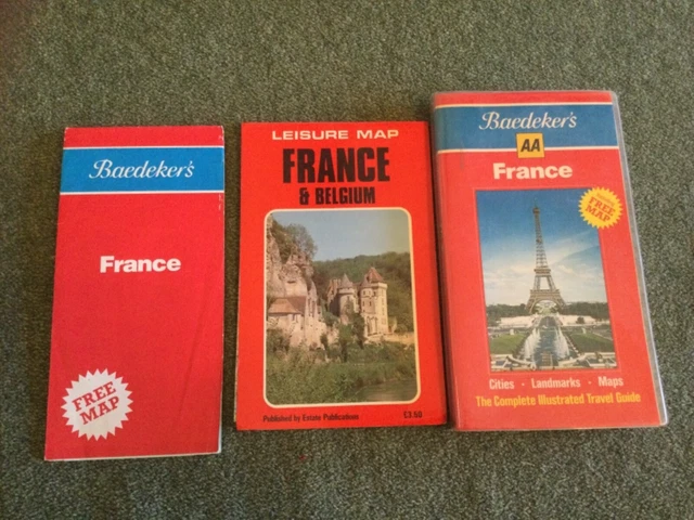 MAP OF FRANCE. Two maps and a guide book of France from c1985 £6.00 ...