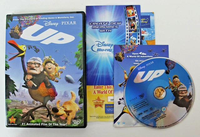 UP WALT DISNEY Pixar Animation Studios DVD 2009 Complete Disc Like New ...