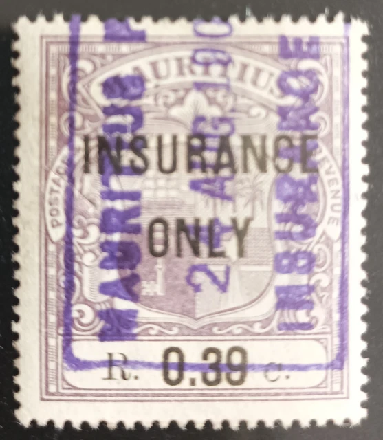 MAURICE MAURITIUS REVENUE Fiscal INSURANCE ONLY 1904 EUR 8,00 - PicClick FR