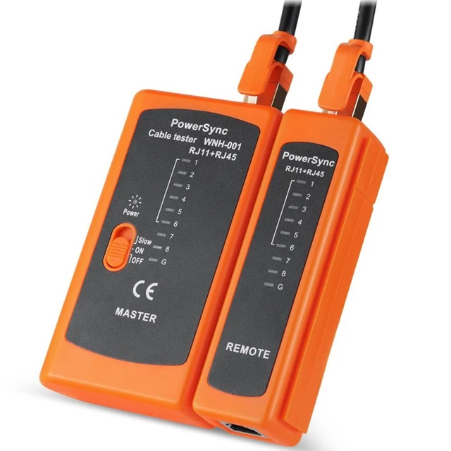 Orange Network Cable Tester Abs Continuity Tester Rj45 Rj11 Rj12 Eur