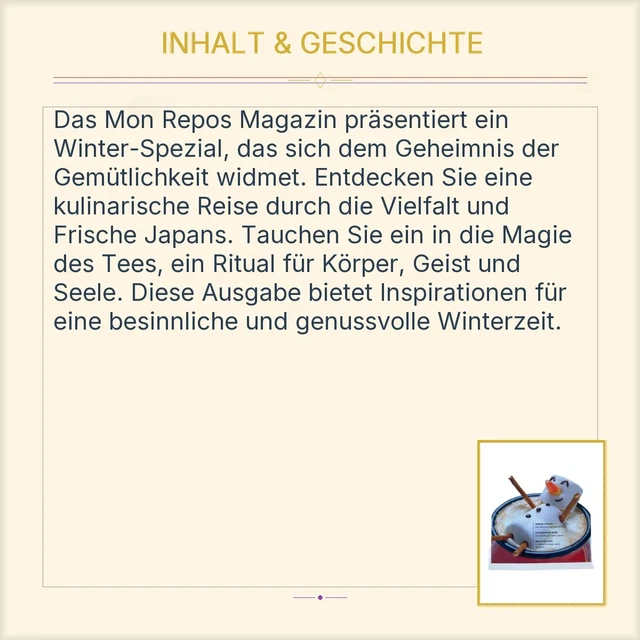 MON REPOS MAGAZIN Winter Spezial Cocooning Japon Lifestyle EUR 3,95 ...
