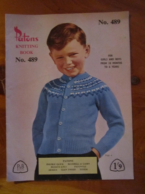 VINTAGE KNITTING PATTERN Book Patons No. 489 Great **Must See $3.50 ...