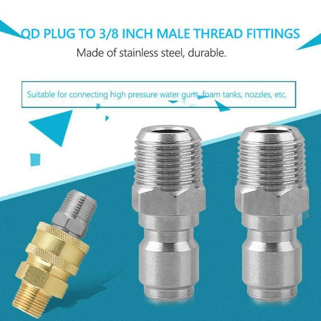 USEFUL QD PLUG Adapters Fittings Male NPT Pressure Quick Connect Silver ...