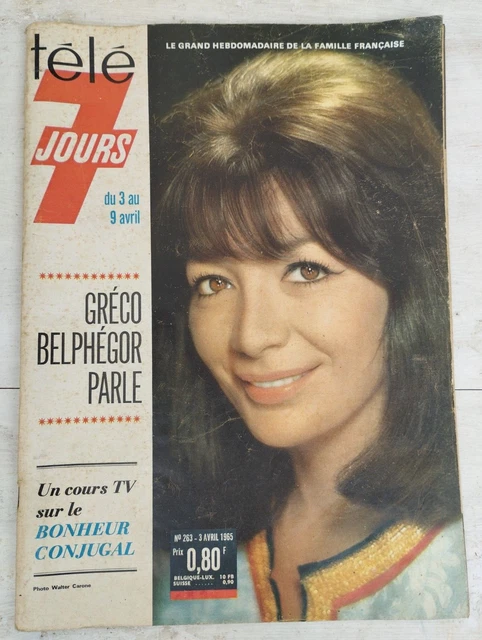 TÉLÉ 7 JOURS N° 263 Juliette Gréco 3 avril 1965 EUR 9,00 - PicClick FR