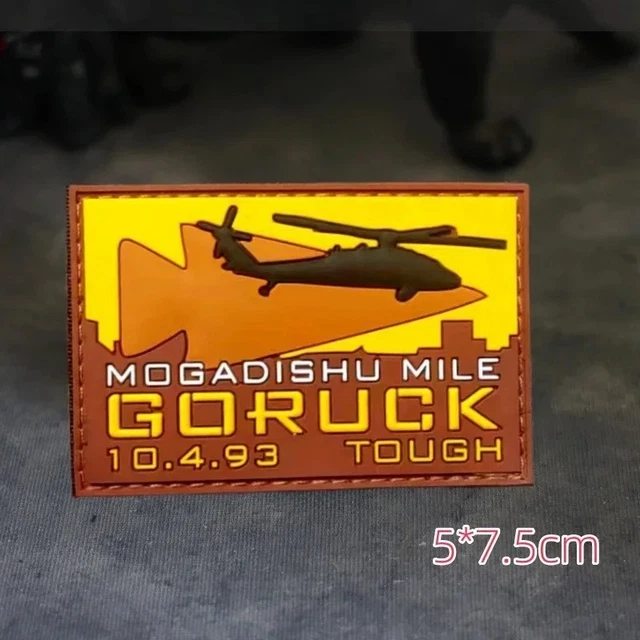 PATCH GORUCK TOUGH MOGADISHU MILE 7.5x5CM PVC PATCH TACTIQUE MILITAIRE EUR 11,49 - PicClick FR