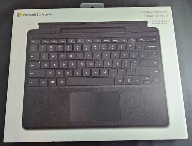 MICROSOFT SURFACE PRO 8, 9, X Signature Keyboard - UK Black Alcantara ...