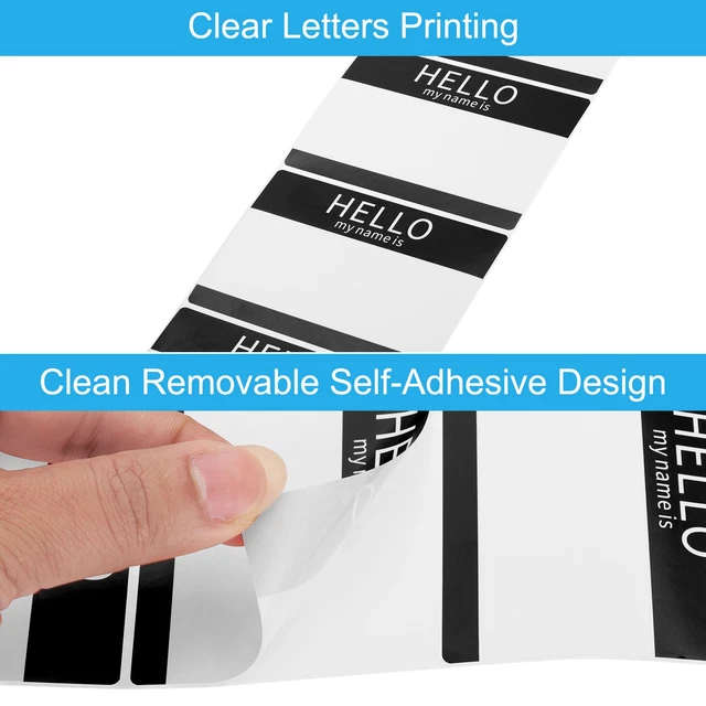 200 PCS 3.5& x 2.4" Name Tag Stickers for Classroom Office, Black, 4 ...