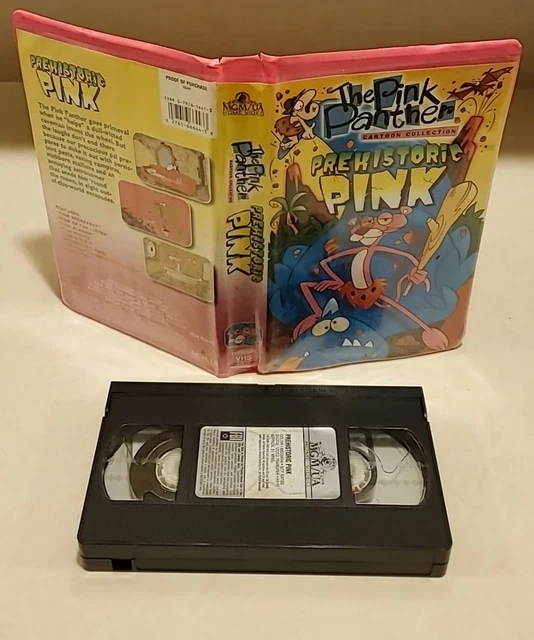 THE PINK PANTHER “Prehistoric Pink” VHS 1997 CARTOON Good CLAM SHELL ...