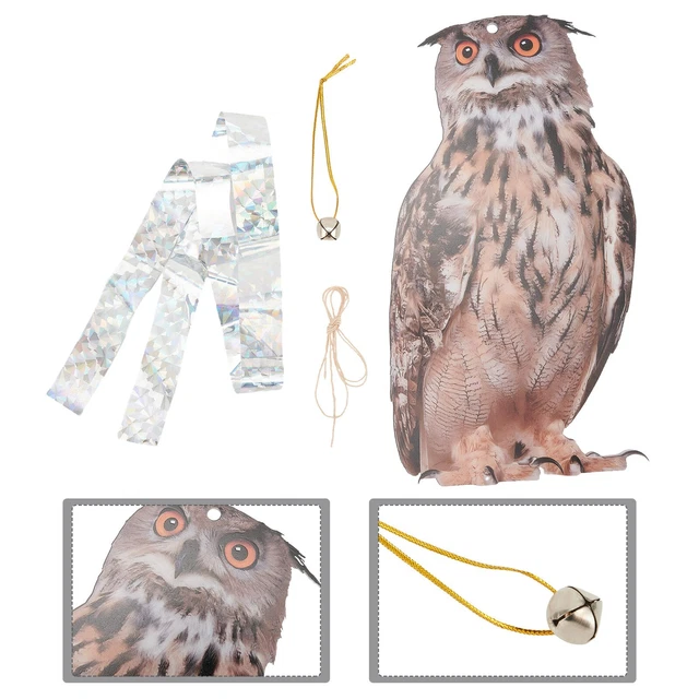 STATUE D'ÉPOUVANTAIL HIBOU de jardin répulsif réaliste pour oiseaux et ...