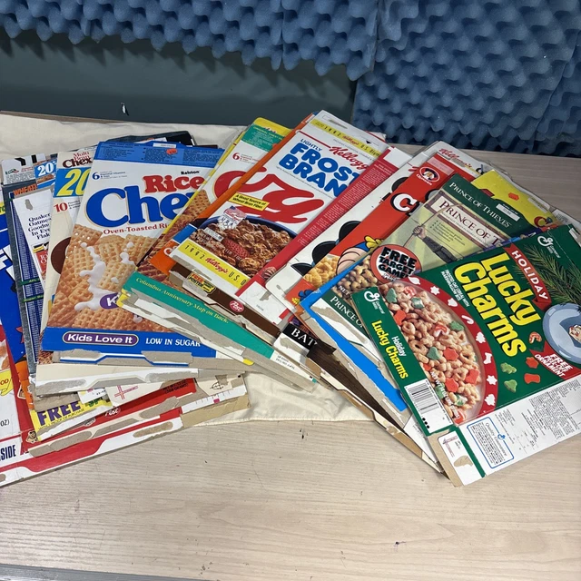 VINTAGE 90S+ CEREAL BOX LOT OF 30 ASSORTED FLAT NOSTALGIC £48.98 ...