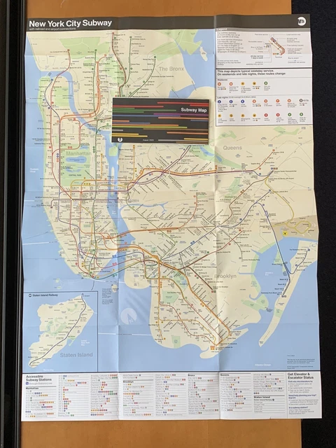 NEW YORK CITY NYC Subway Map MTA August 2023 Metro Train £3.62 ...