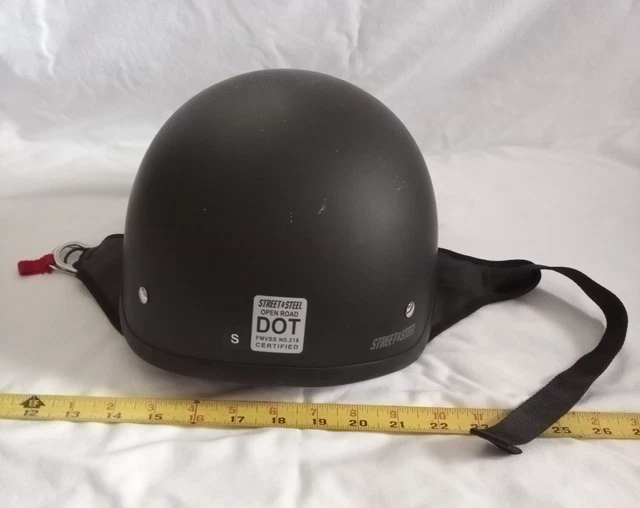 STREET & STEEL DOT Half Shell Motorcycle Helmet Hawk Style Open Face ...