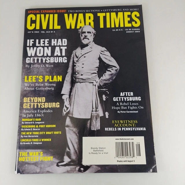 CIVIL WAR TIMES Magazine Aug 2003 Gettysburg, New York City Draft Riots ...
