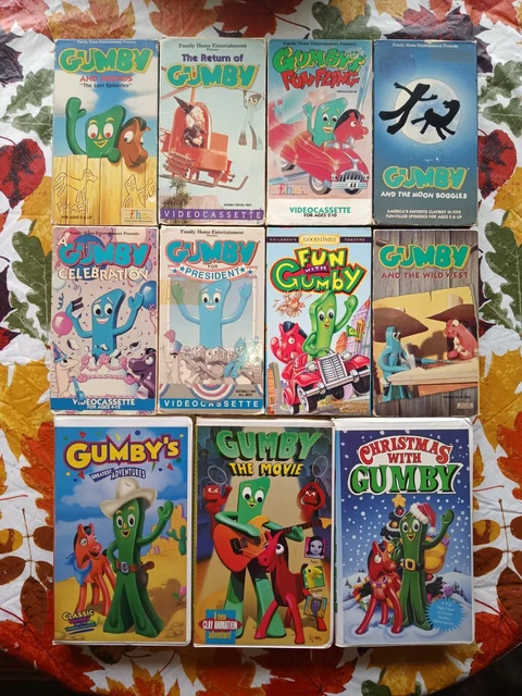 GUMBY CLAYMATION CARTOON VHS lot Christmas President Moon Boggles Wild ...