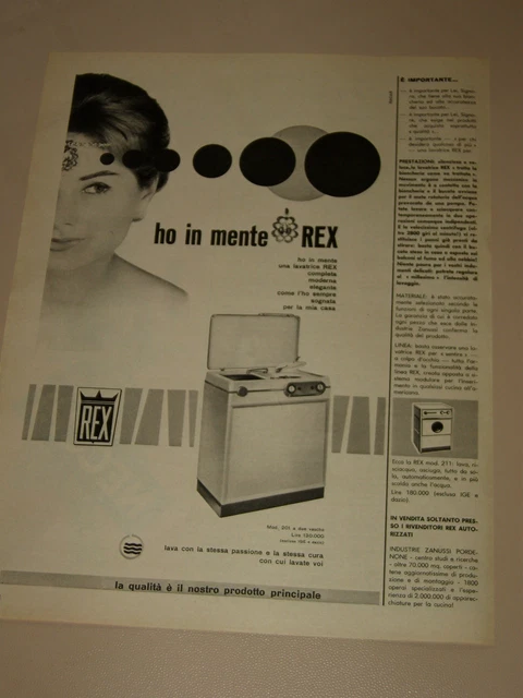 *90=REX LAVATRICE WASHING Machine=1958=Pubblicita=Advertising ...