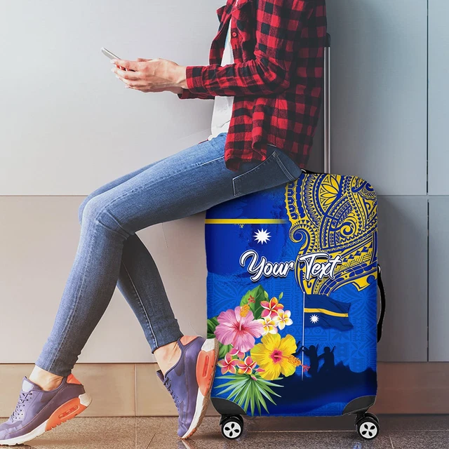 PERSONALISED NAURU INDEPENDENCE Day Luggage Cover Nauruan Tribal Flag ...
