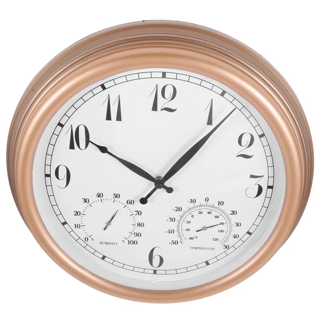 HORLOGE LED THERMOMÈTRE Et Hygromètre Extérieur D'horloge Murale De Style Rétro EUR 54,95 ...