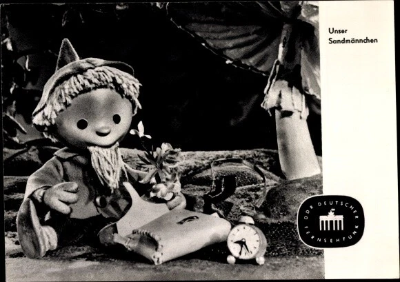 AK UNSER SANDMÄNNCHEN, Sandmann, DDR Kinderfernsehen, Wecker ...