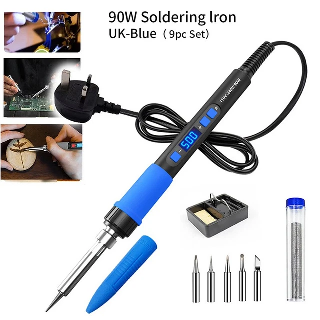 NEW SOLDERING IRON Electric Gun Adjustable Temperature 80W Welding Set ...