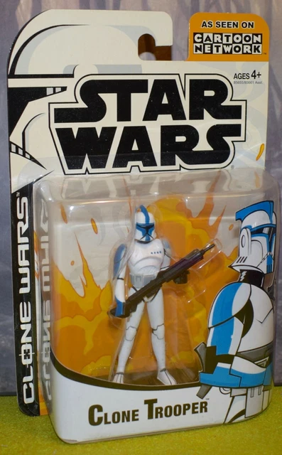 STAR WARS CARDED Cartoon Network Animated Clone Wars Clone Trooper Blue ...