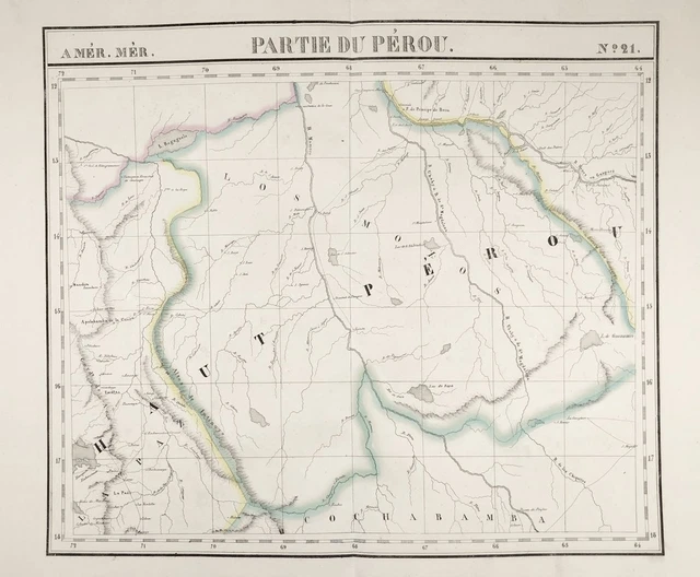 BOLIVIA BRÉSIL PRINCIPE Là Beira South America Carte Map Vandermaelen ...