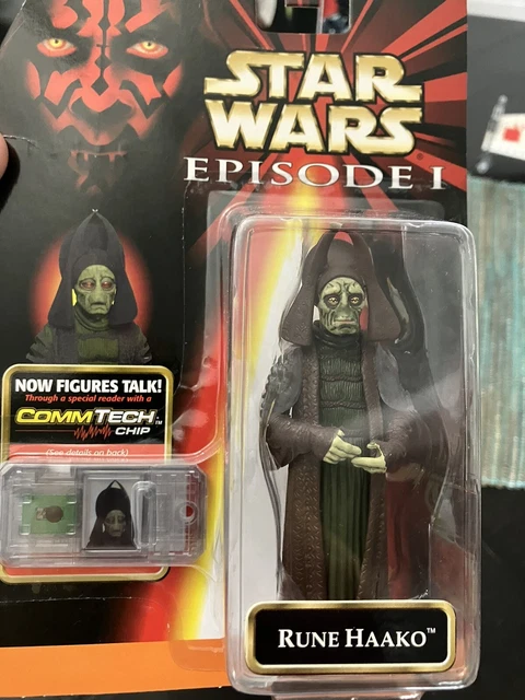 FIGURA DE ACCIÓN Star Wars Rune Haako episodio 1 CommTech Hasbro 1999 ...