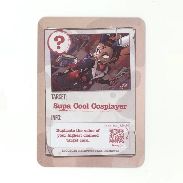 SDCC 2025 TCG Hellaverse Hazbin Hotel Helluva Boss Panel IMP Promo Card ...