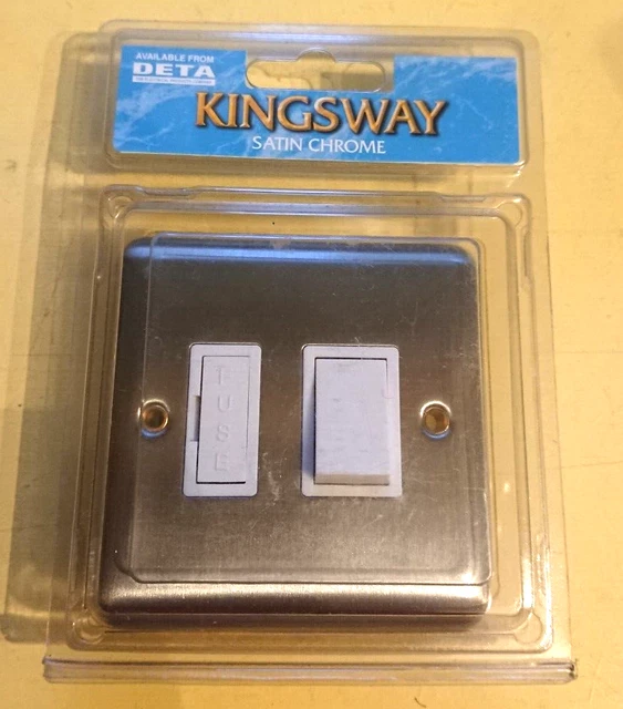 DETA KINGSWAY 13A Switched Fused Spur Fuse Connection Unit Satin Chrome ... DETA KINGSWAY 13A Switched Fused Spur Fuse Connection Unit Satin Chrome ...