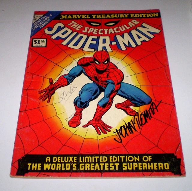 MARVEL TREASURY #1 Spectaculaire Spider-Man SIGNÉ par STAN LEE et JOHN ...