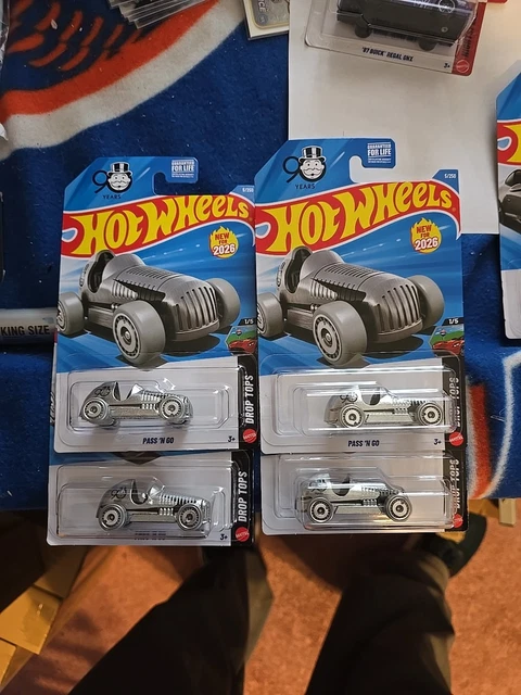 🔥 2026 HOT Wheels Silver Pass N Go - 90 Years Monopoly Car A Case - Lot ...