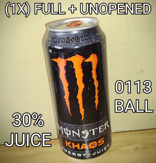 RARE! MONSTER ENERGY DRINK - KHAOS OLD LOOK 30% JUICE! 0113 BALL FULL ...