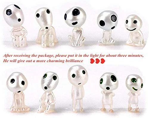 10PCS/SET GHIBLI PRINCESS Mononoke Forest Spirit Elf Kodama Figure Toys ...