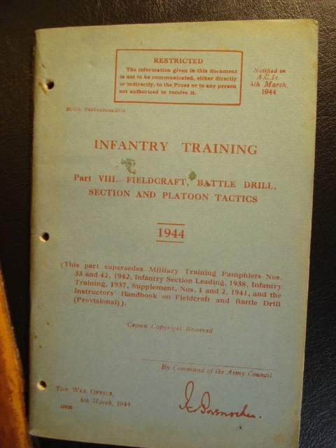 BRITISH ARMY FIELDCRAFT Battle Tactics Training Manual 1944 Military ...