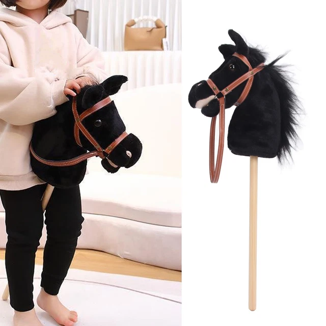 PLUSH HORSE RIDING Stick For Kids Balance Development Sturdy Wooden ...