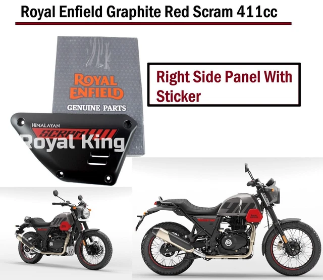 ROYAL ENFIELD &GRAPHITE Red Scram 411" Right "Side Panel With Sticker ...