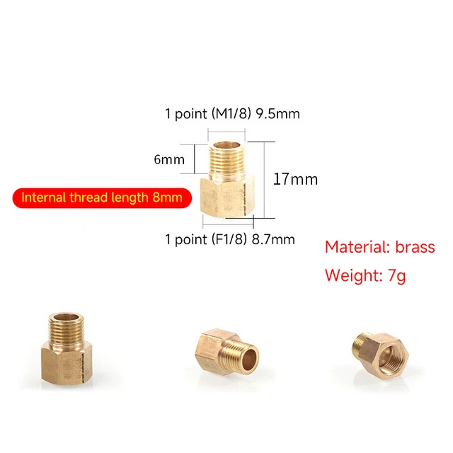 BRASS BSP-NPT ADAPTER Connector 1/8" Male BSPT To 1/8" Female NPT ...