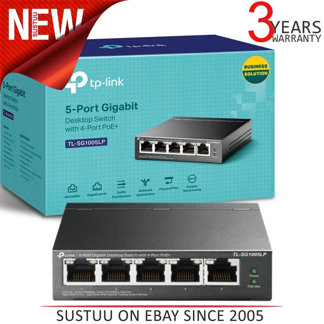 TP LINK TL SG1005LP 5 PORT Gigabit Ethernet Desktop Unmanaged Network tp-link-tl-sg1005lp-5-port-gigabit-ethernet-desktop-unmanaged-network