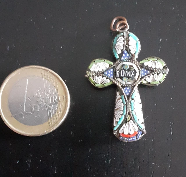 ANCIENNE CROIX MICRO Mosaïque Italie Roma EUR 20,00 - PicClick FR