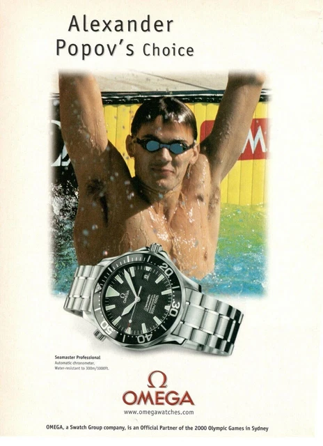 OMEGA SEAMASTER CHRONOMETER ALEXANDER POPOV Pubblicità 1 pagina ...