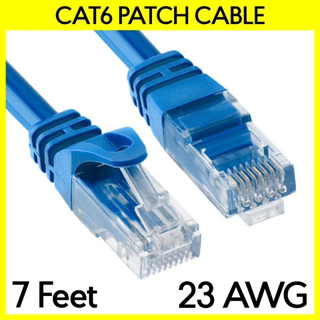 7 FEET CAT6 Cable Blue LAN Cat 6 Ethernet Patch Cord RJ45 Internet ...