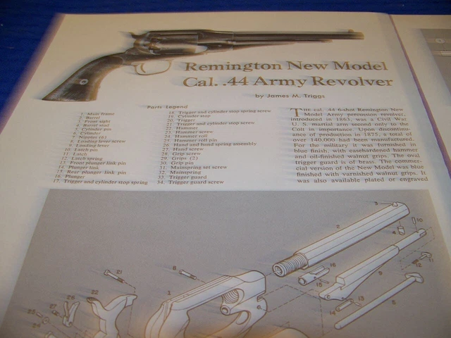 REMINGTON NEW MODEL Cal.44 Army Rev...takedown/Exploded View/Legend ...
