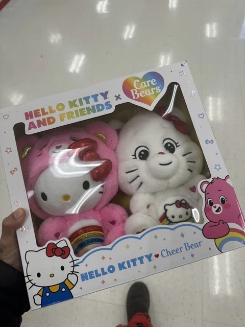 HELLO KITTY AND Friends x Care Bears Cheer Bear Sealed Box Set 2 Plush ...