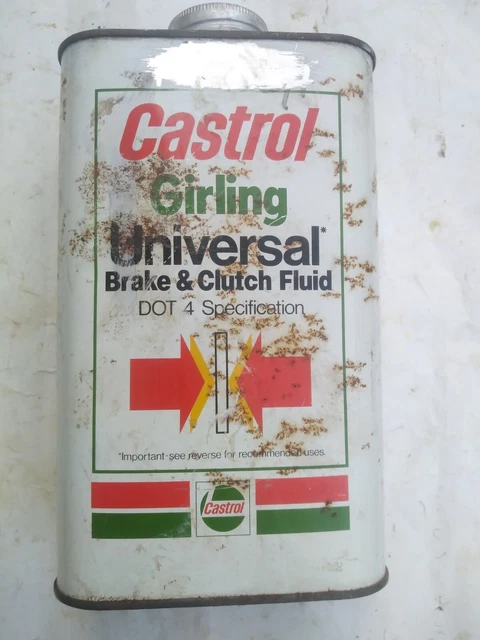 CASTROL EMPTY 1 Litre Girling Brake Fluid Tin With Metal Cap £4.99 ...